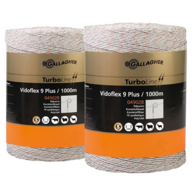 Duopack Vidoflex 9 Turbuline plus hvid 2x1000m - Hegnstråd - Naturhesten.dk